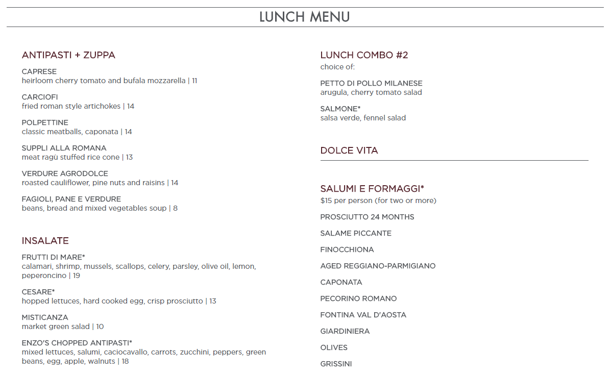 Menus Now Available For Enzo's Hideaway Tunnel Bar & Restaurant at ...